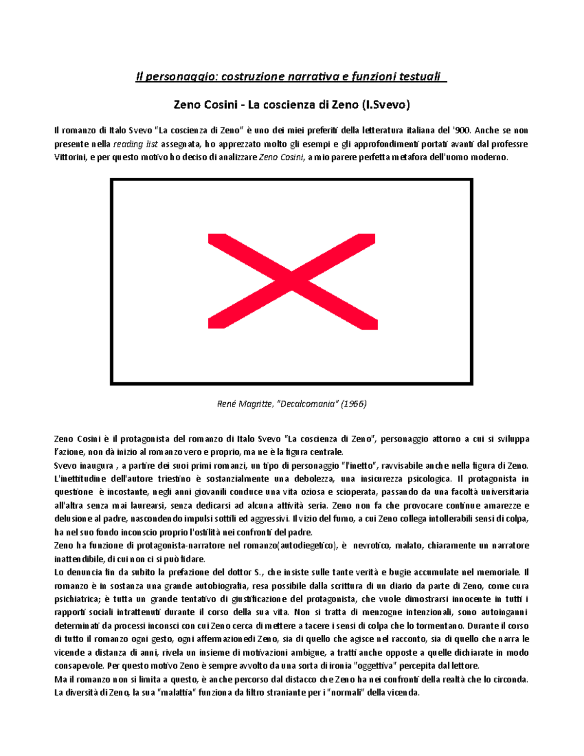 Analisi del Personaggio Zeno Cosini in "La Coscienza di Zeno" - Studocu