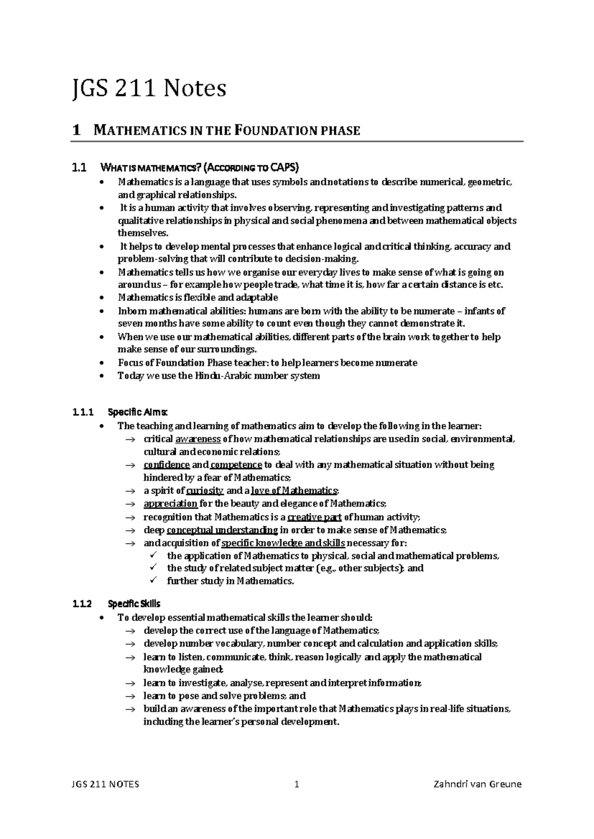 JGS 211 Final Exam Study Notes: Understanding Mathematics in Foundation ...