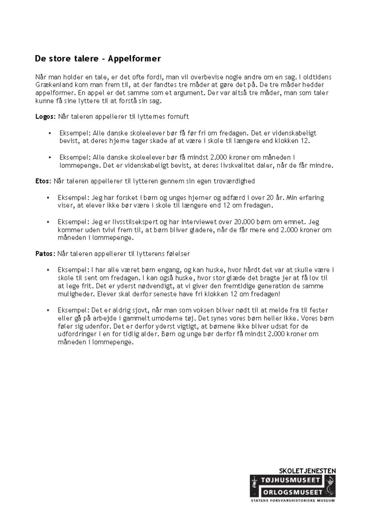 De tre appelformer - Appekformer - SKOLETJENESTEN De store talere ...