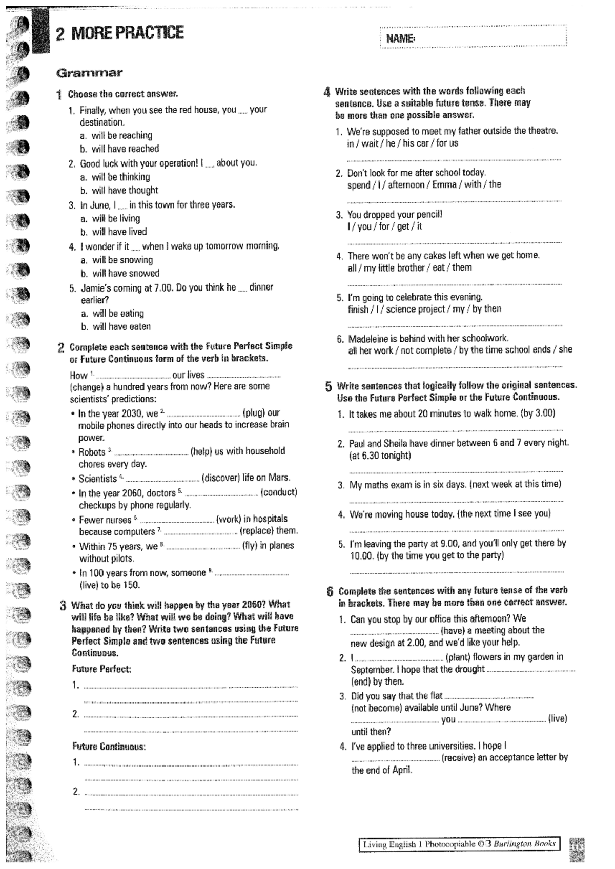 Unit 2 Exam Review: Future Tenses Practice 1st Bach - Studocu