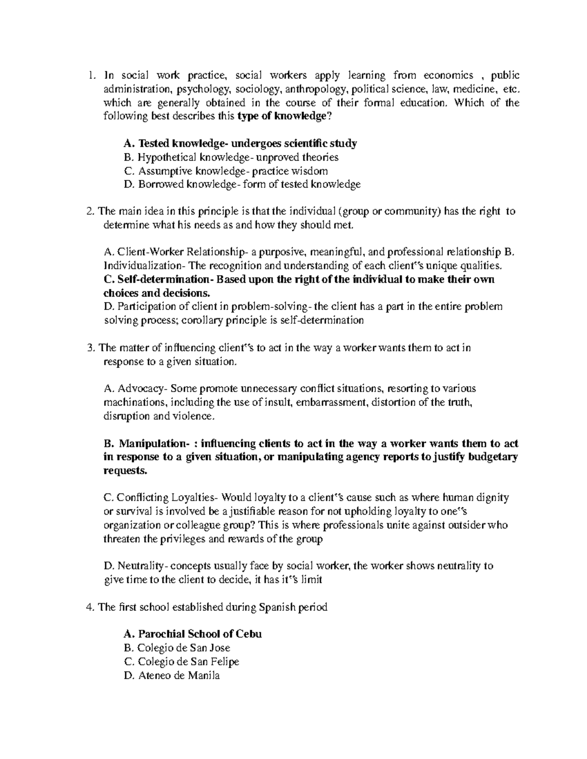 SOCW 101: Basic Social Work Principles and Concepts Overview - Studocu