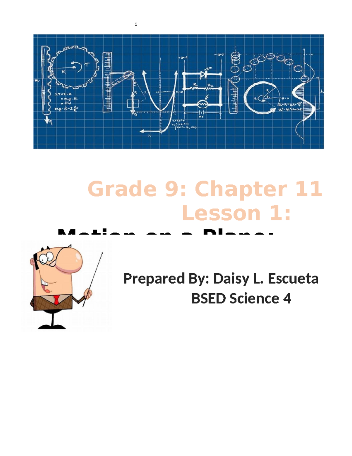 Projectile Motion Lesson Plan for BSED Science 4 Students - Studocu