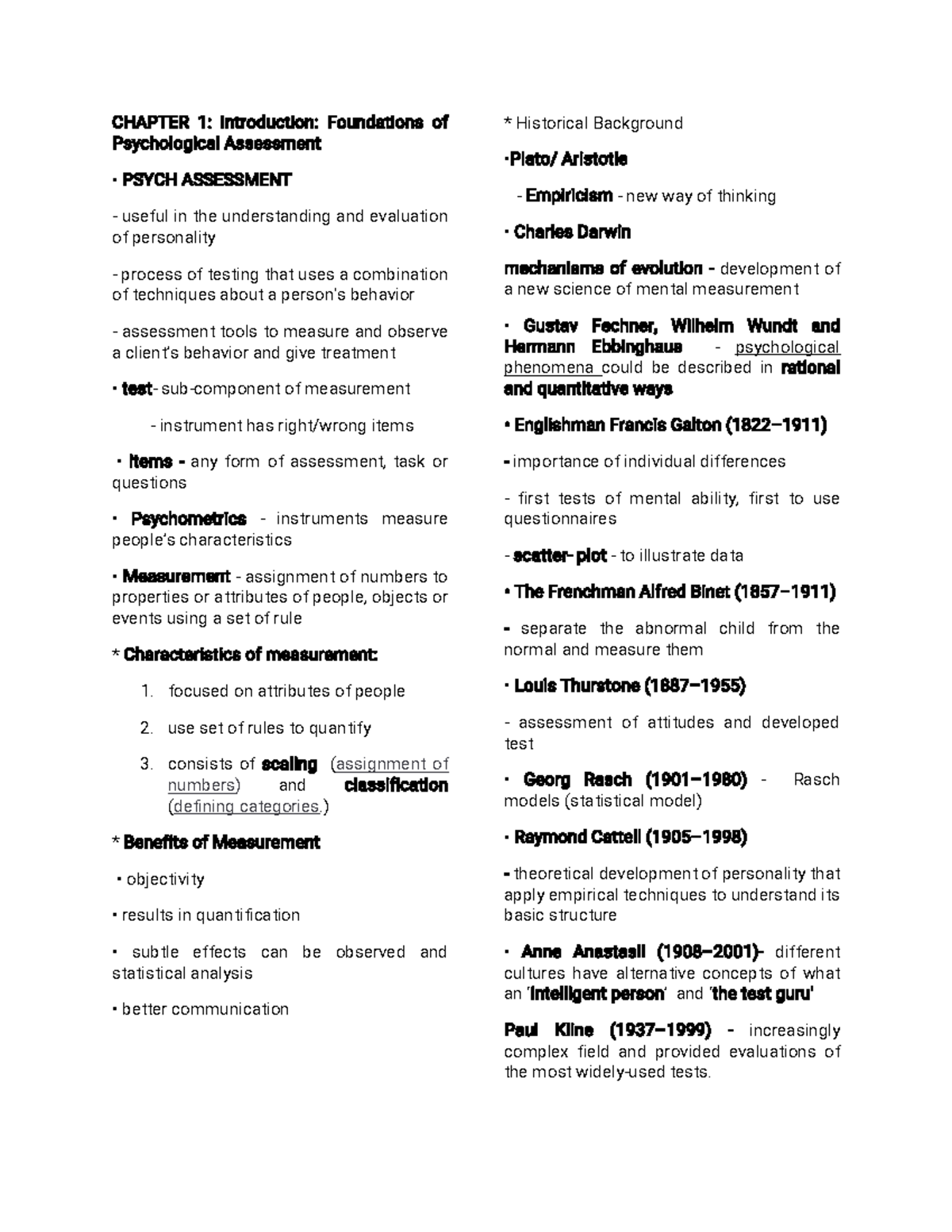 "PSY 101: Foundations of Psychological Assessment - Chapter Overview ...