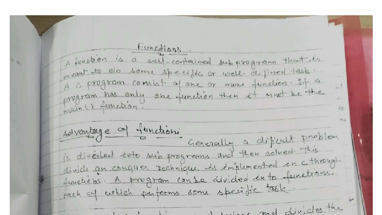 Functions in C: Understanding Definition, Declaration, and Usage - Studocu