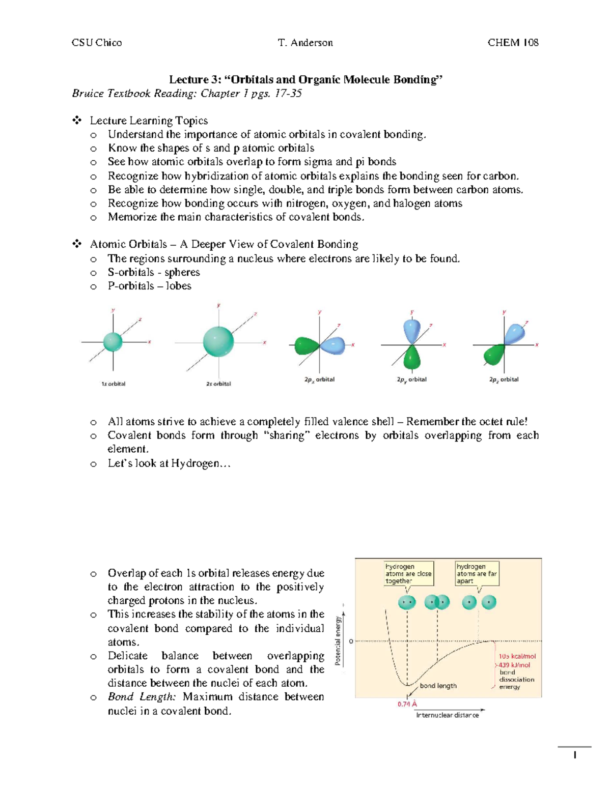 CHEM 108 Lecture 3: Understanding Atomic Orbitals & Organic Bonding ...