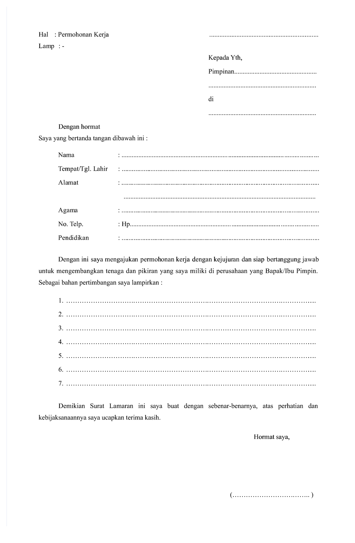 Contoh-surat-lamaran-kerja-kosong compress - HHaall ...