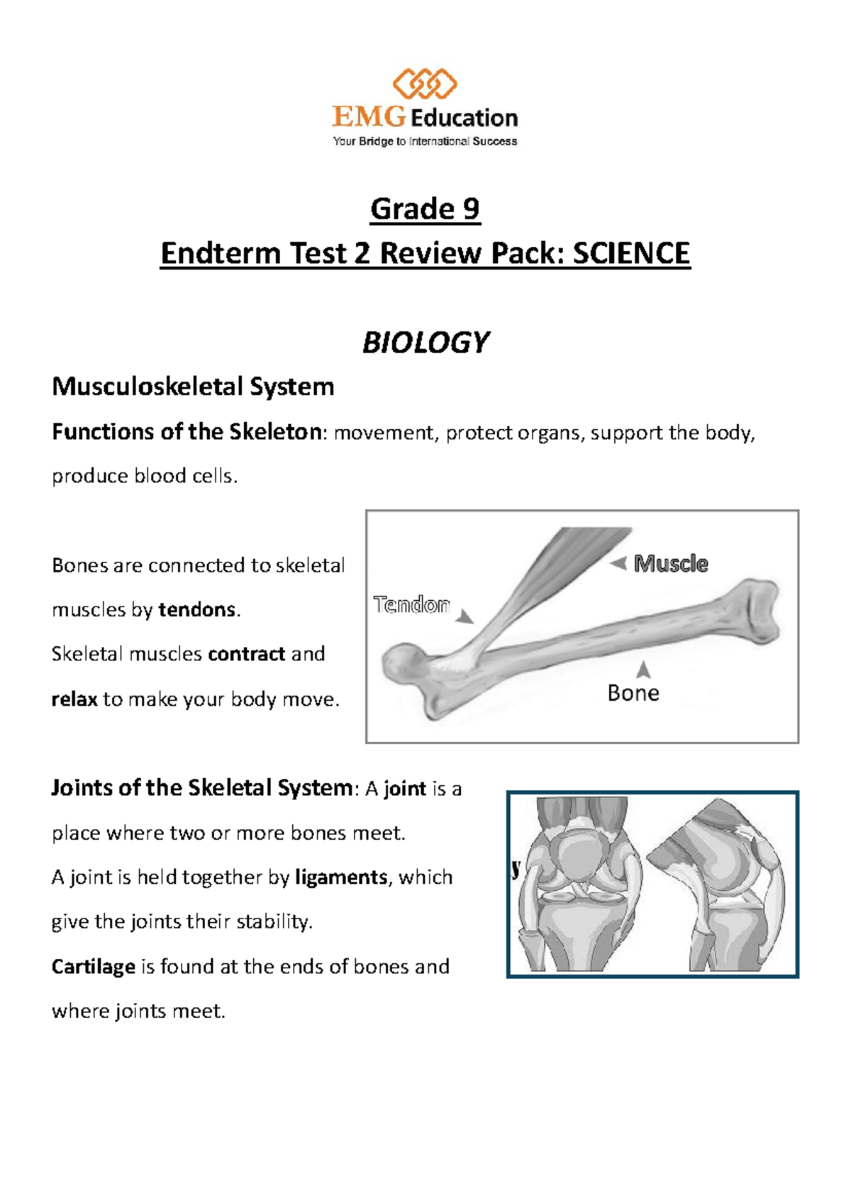 G9 ETT2 Science Review Pack - Grade 9 Endterm Test 2 Review Pack ...