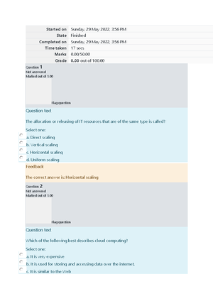 2025 Cloud Computing 600 Assignment - Name and Surname: Student ITS No: Qualification: Year of ...