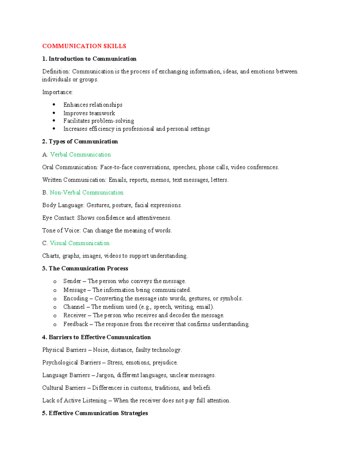 Communication Skills - COMMUNICATION SKILLS 1. Introduction to ...