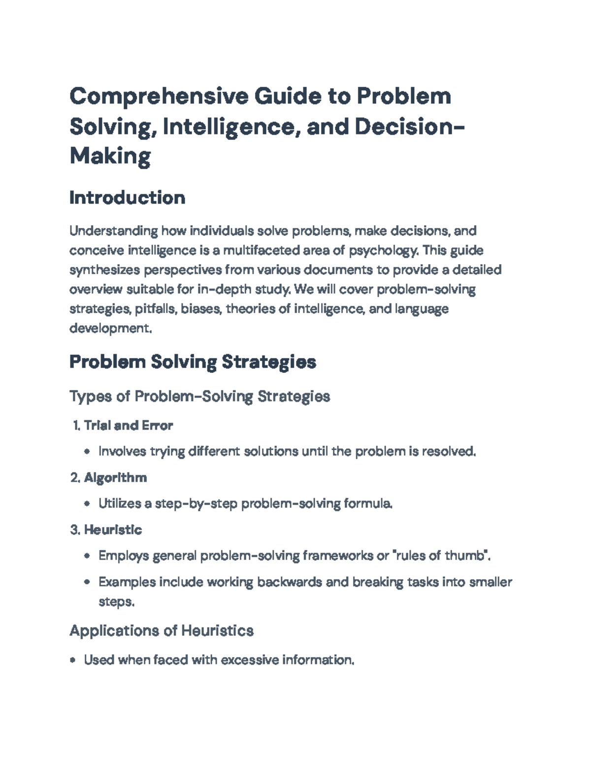 Guide to Problem Solving, Intelligence, and Decision-Making Concepts ...
