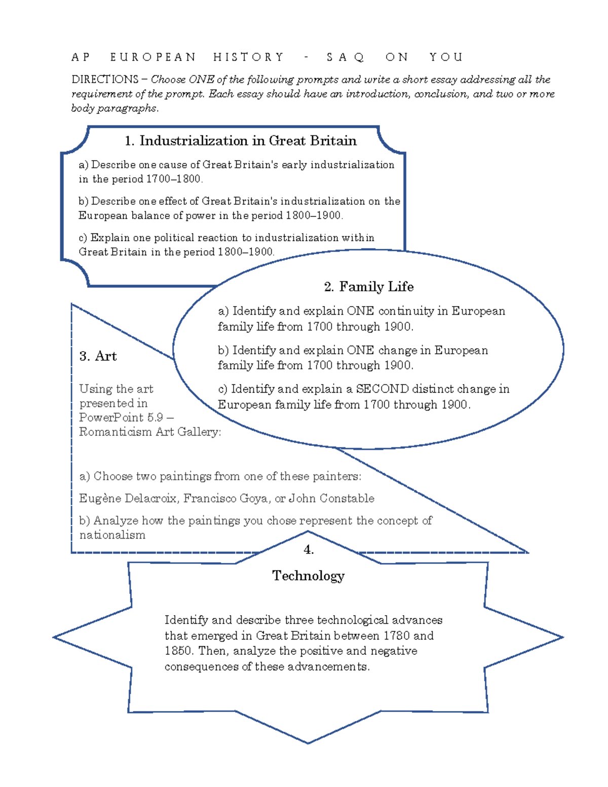 AP EUROPEAN HISTORY Unit 6 Essay Prompts and Guidelines - Studocu