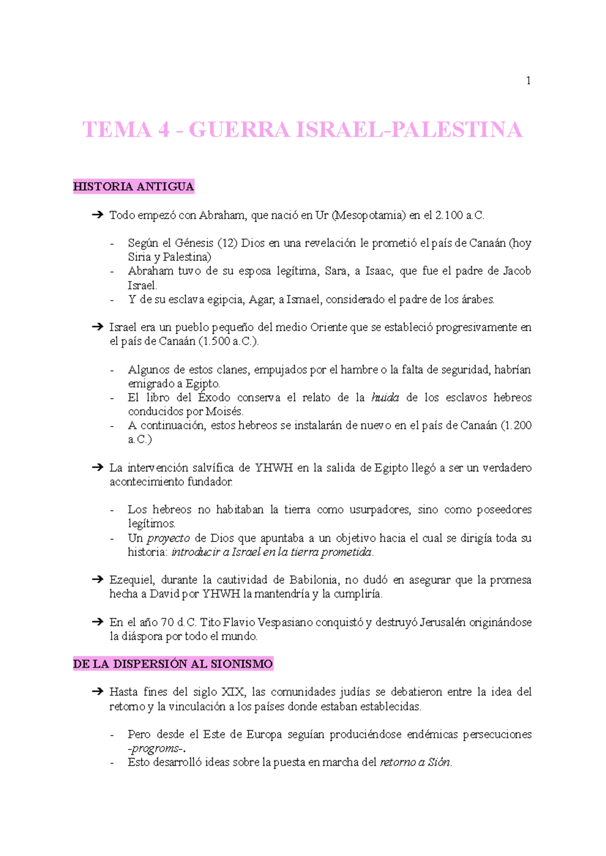 Tema 4 - La guerra Israel-Palestina - TEMA 4 - GUERRA ISRAEL-PALESTINA ...