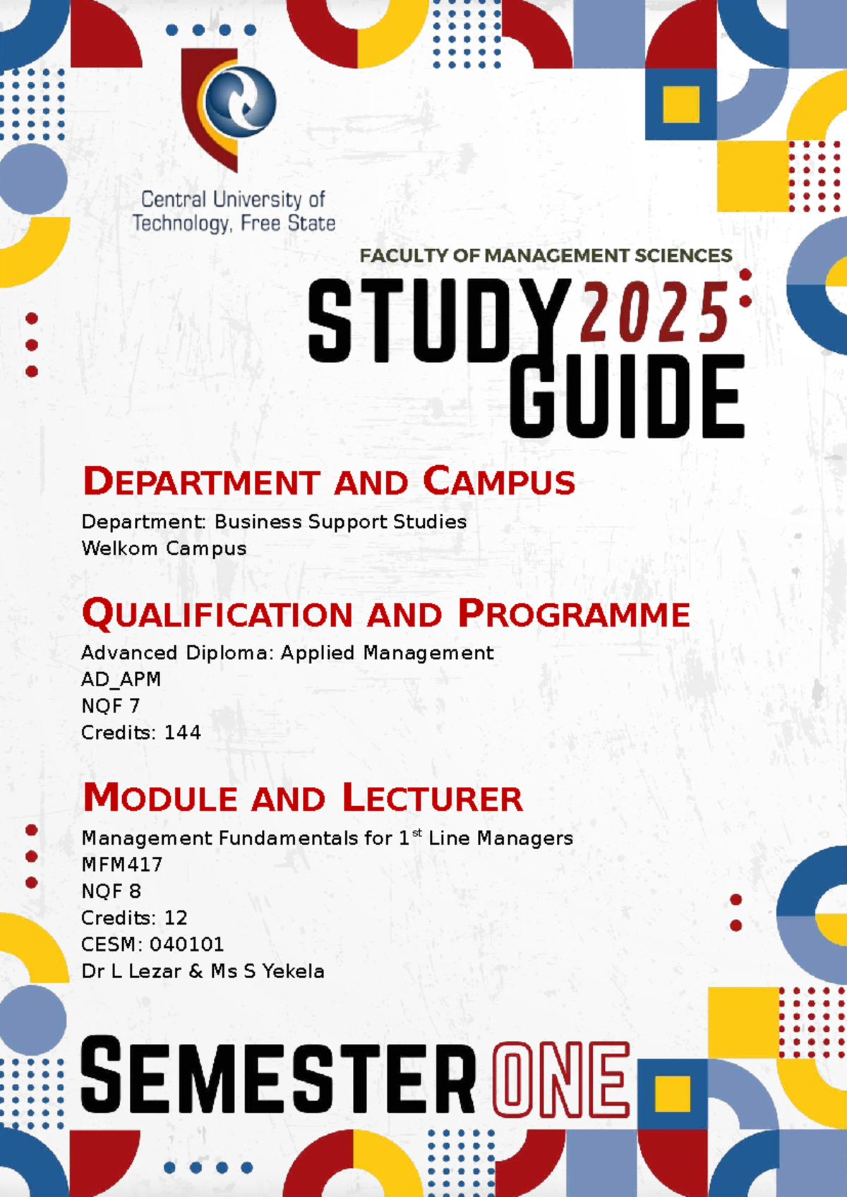 MFM417 Management Fundamentals Study Guide 2025: Key Concepts ...