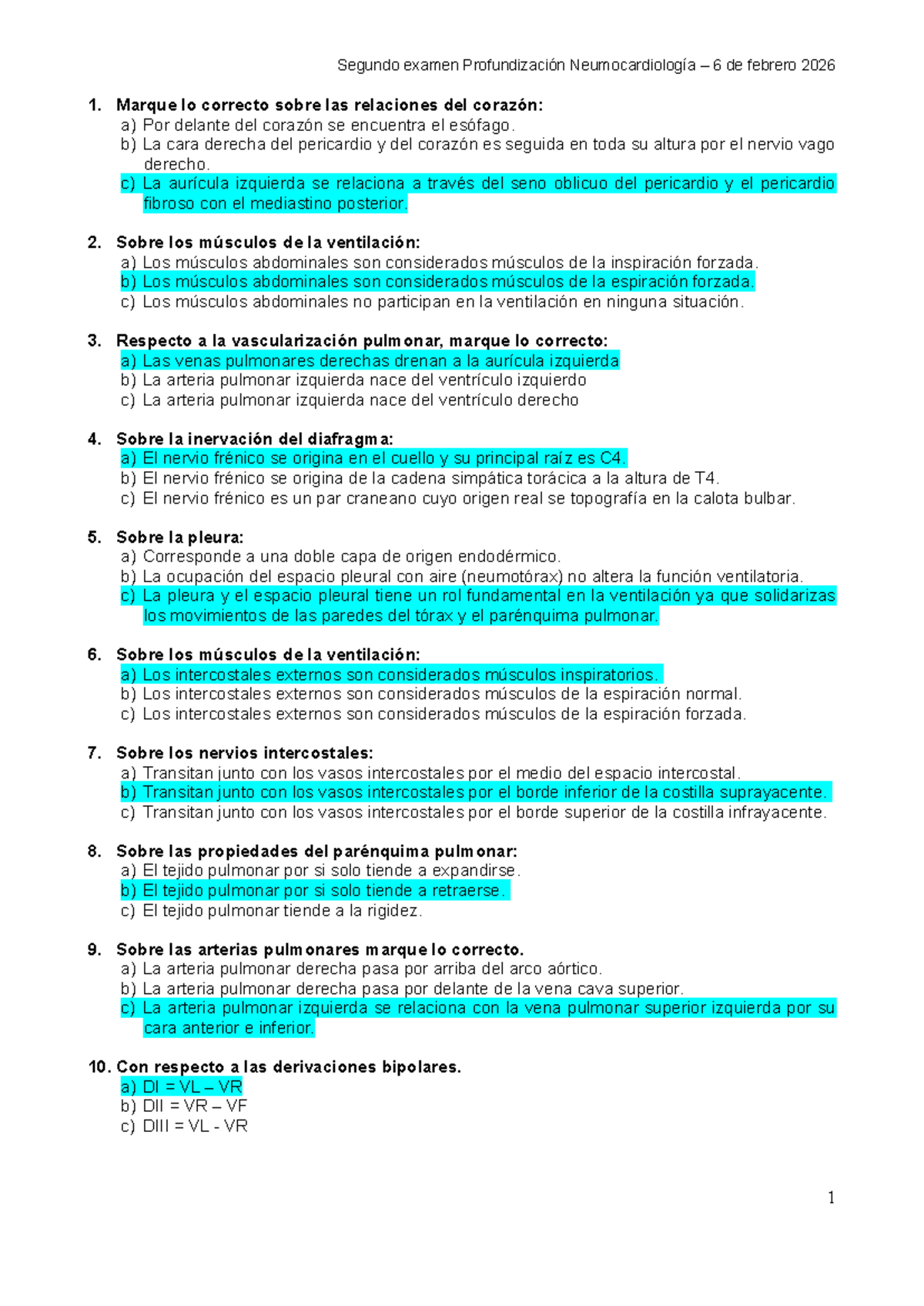 Prototipo Segundo Examen Neumocardiología 6 de Febrero 2026 - Studocu