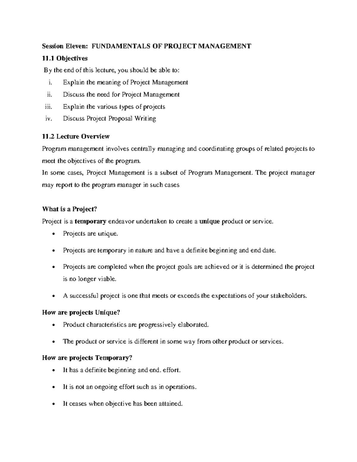 DEVS 9 - Project Management Fundamentals: Key Concepts & Skills - Studocu