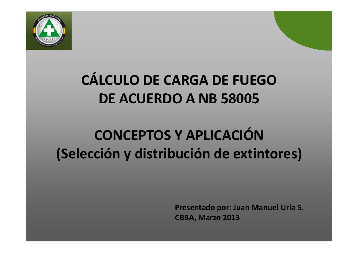 Cálculo de Carga de Fuego según NB 58005: Conceptos y Aplicaciones ...