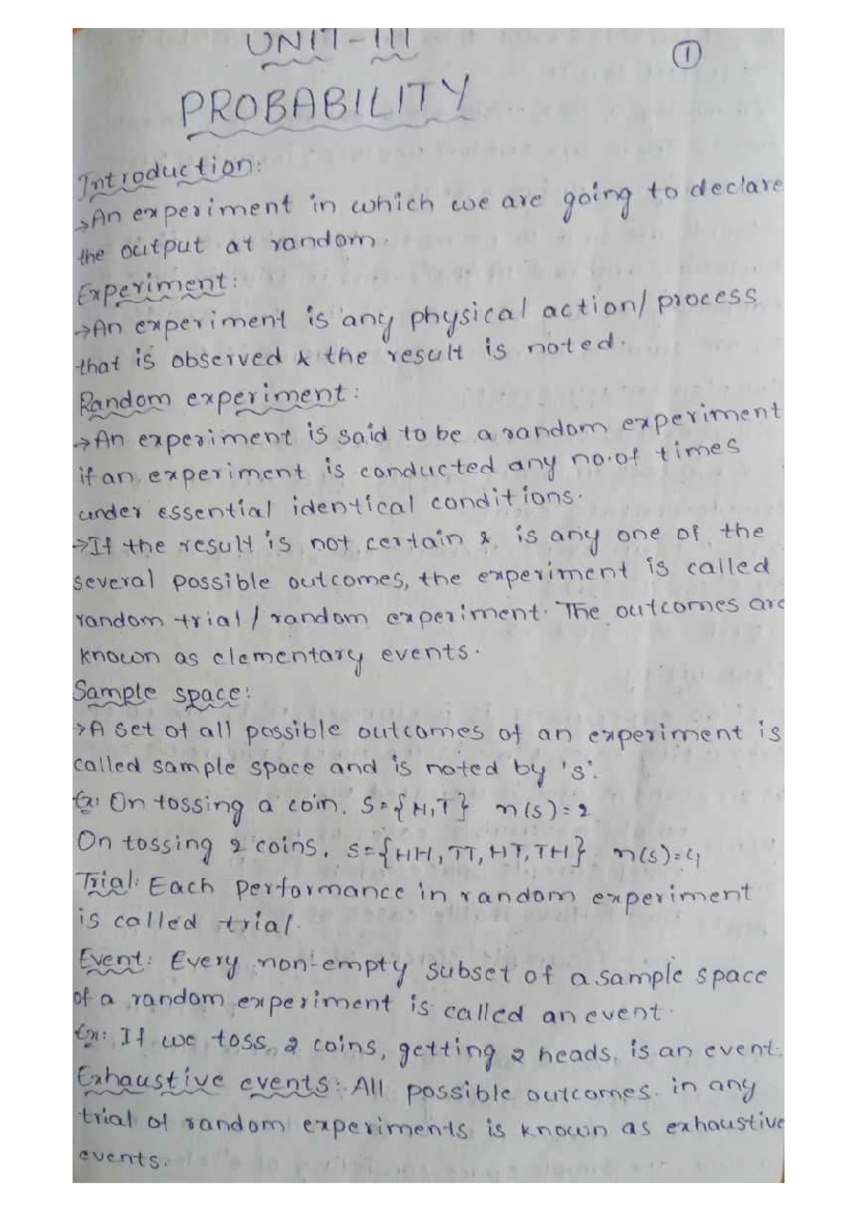 UNIT 1 PROBABILITY: Concepts and Applications in Statistics - Studocu
