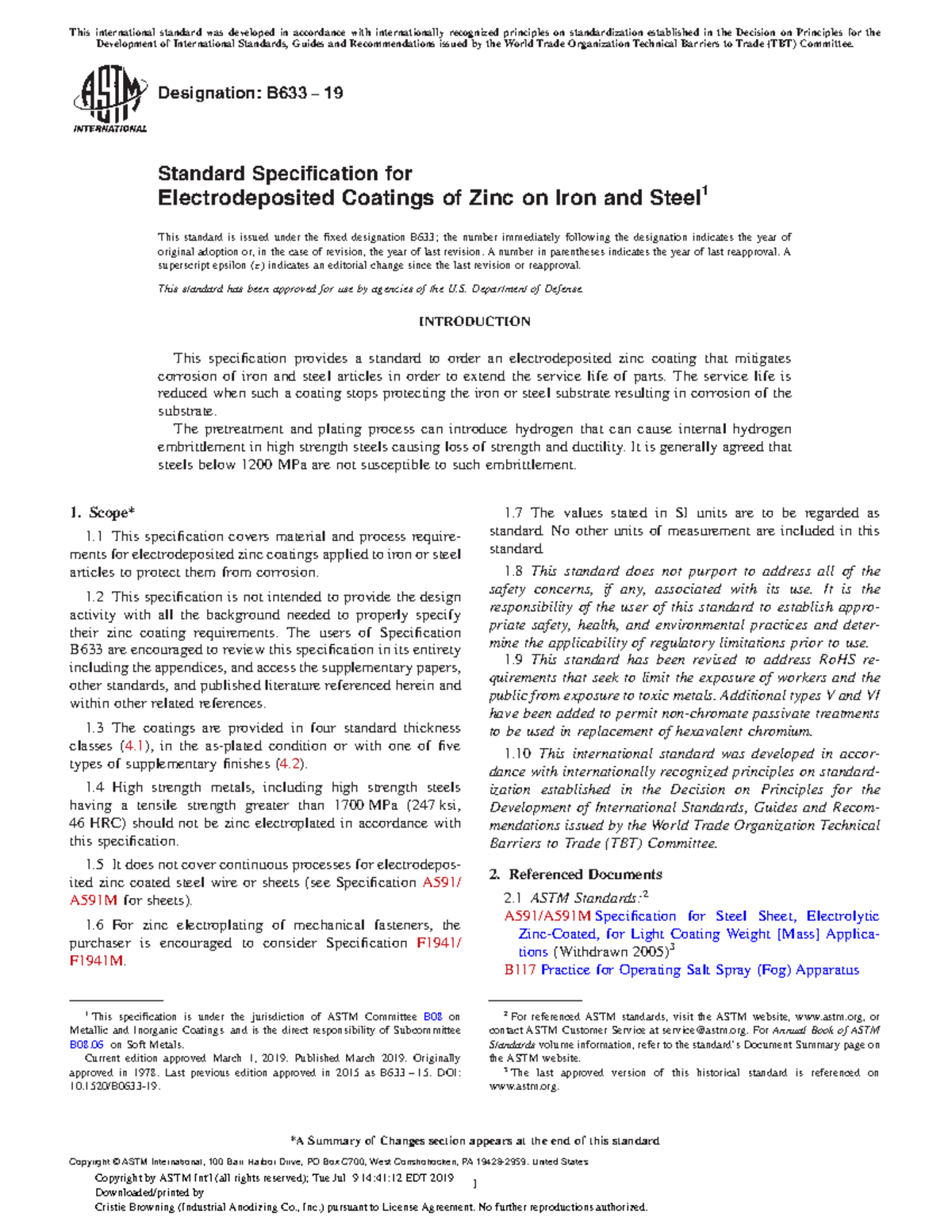 ASTM-B633-19 - Especificación estándar para Recubrimientos ...