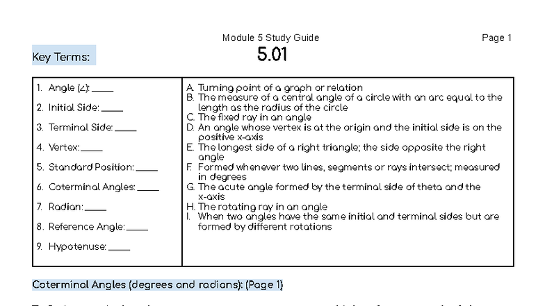 Chapter 55 biodiversity - Module 5 Study Guide Page 1 Key Terms: 5 ...
