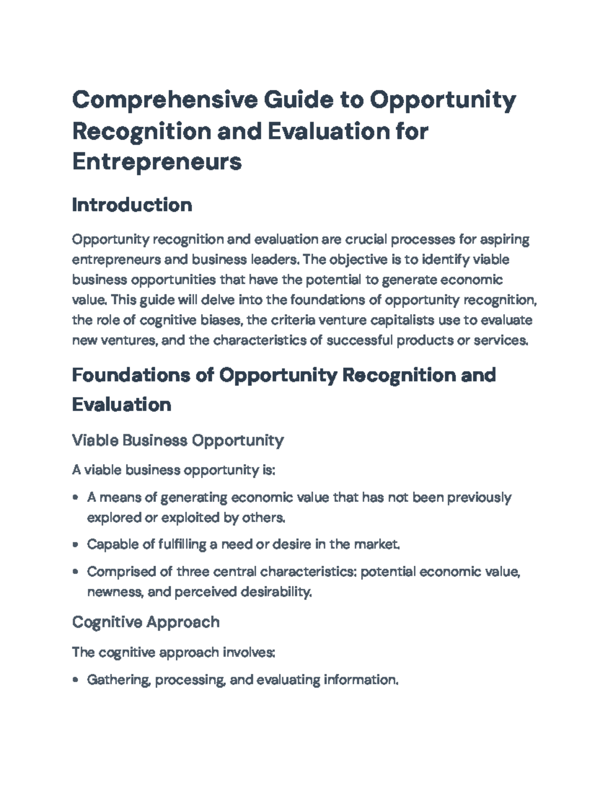 Comprehensive Guide to Opportunity Recognition & Evaluation for ...
