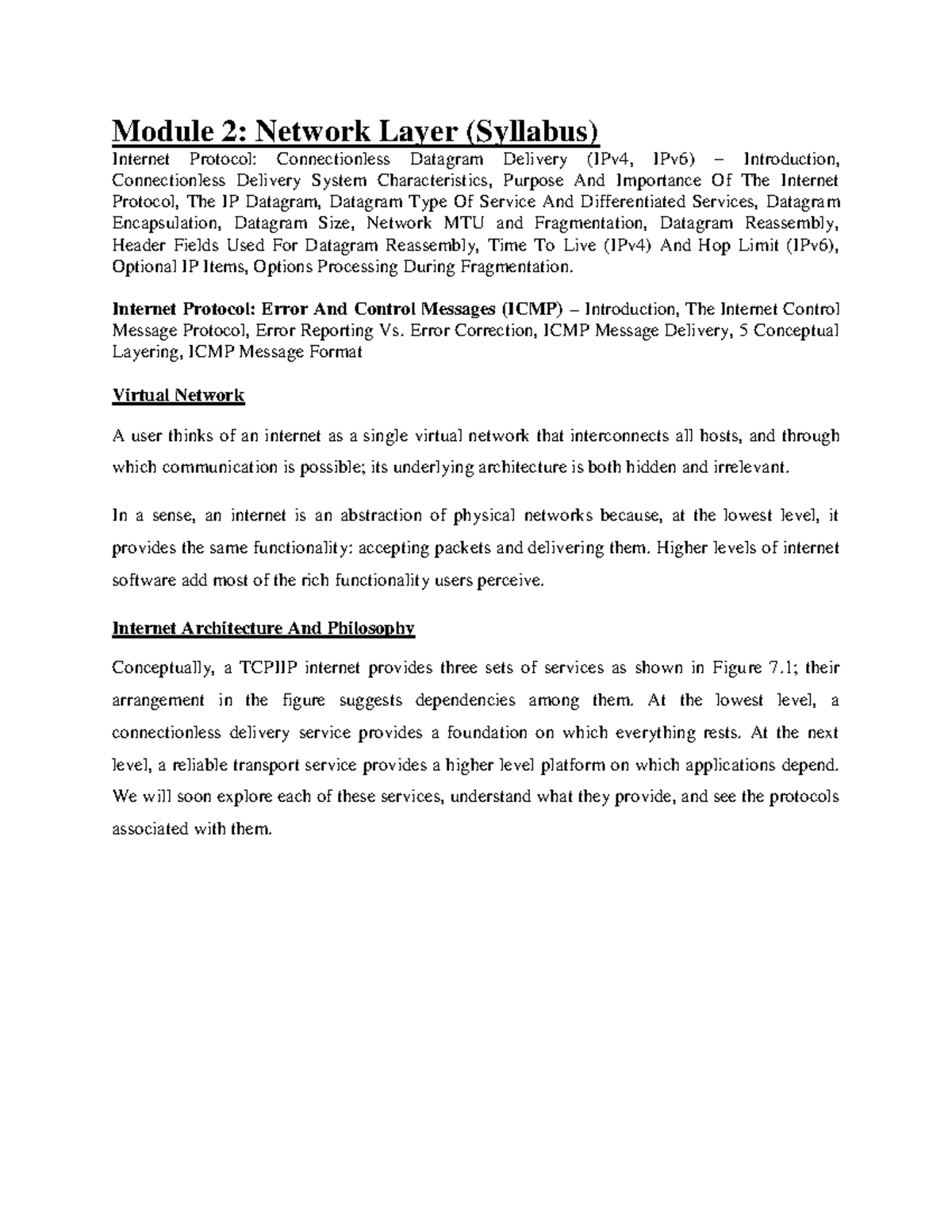 Module 2: Network Layer Overview - ITT302 Syllabus on Internet ...