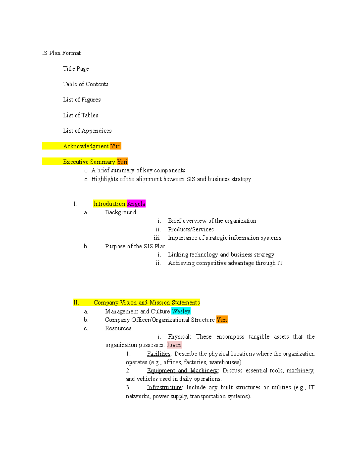 IS Plan Format: Comprehensive Guide for SIS Alignment and Strategy - Studocu