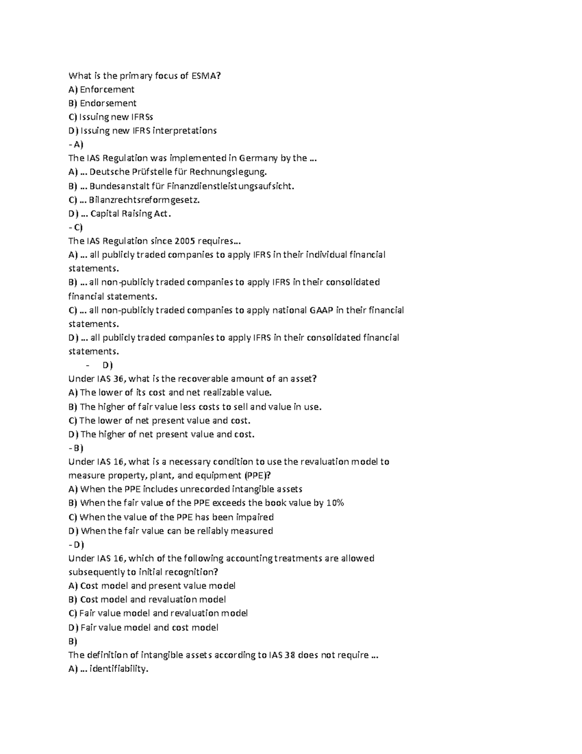 Financial Accounting Exam Questions 2021 - Comprehensive Review - Studocu