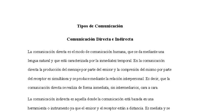 Tipos de Comunicación - Tipos de Comunicación Comunicación Directa e ...