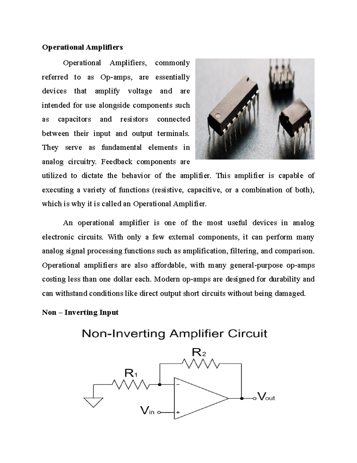 Output 7 - Lecture Notes on Operational Amplifiers (Op Amps) - Studocu