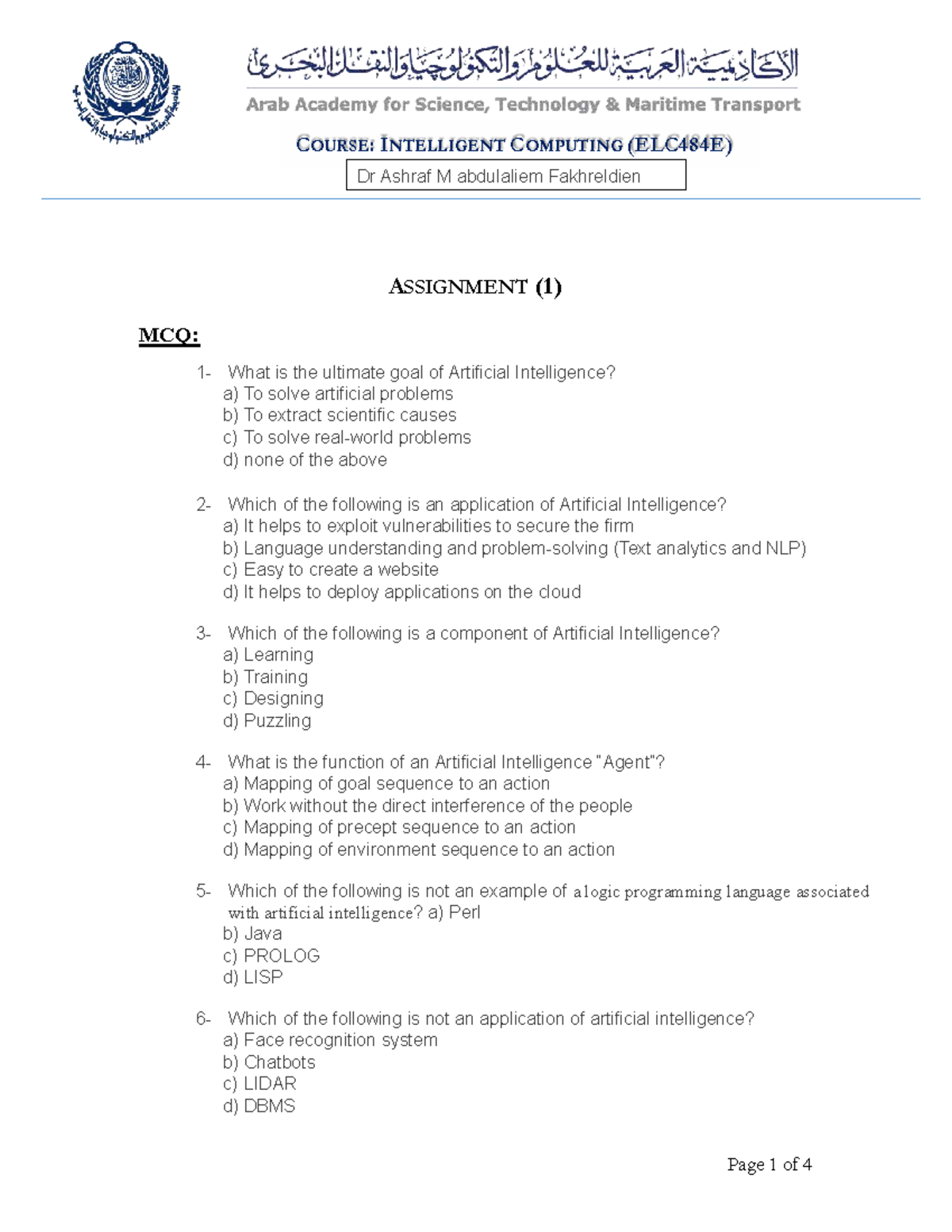 4th week assignment - ijhhhhhhhhhhhhhhh - Dr Ashraf M abdulaliem ...