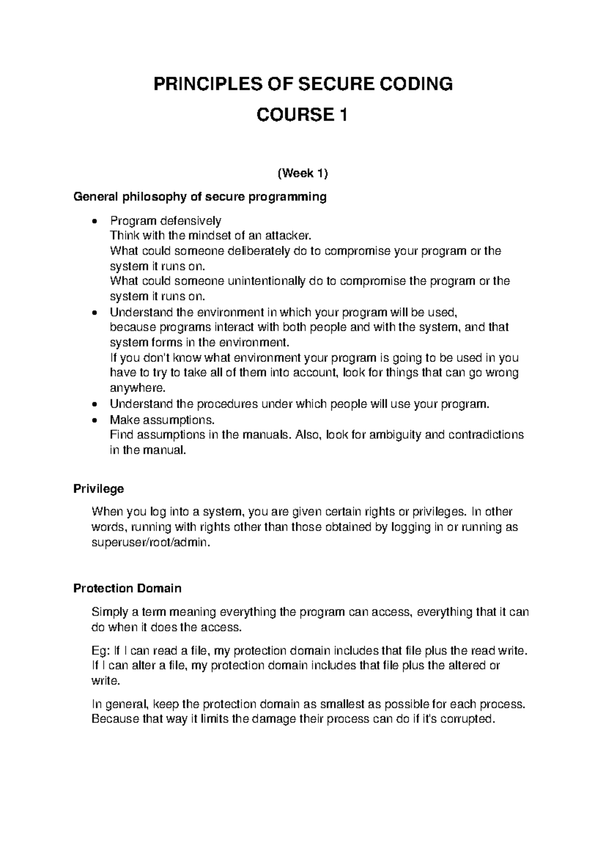 Course 1 - Principles of Secure Coding: Key Concepts and Techniques ...