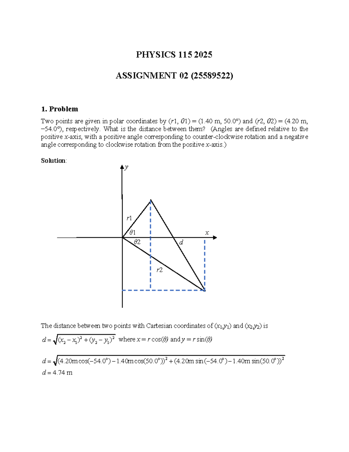 PHYSICS 115 - Assignment 02 Solutions and Explanations - Studocu