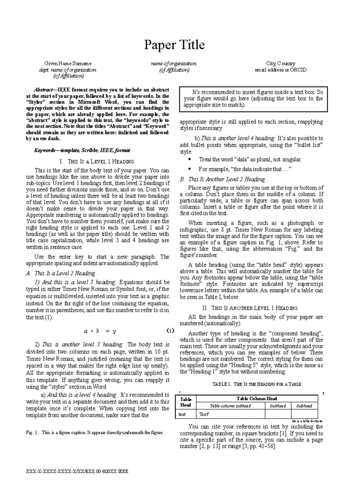 IEEE Paper Format Template: Guide for Structure & Styling - Studocu
