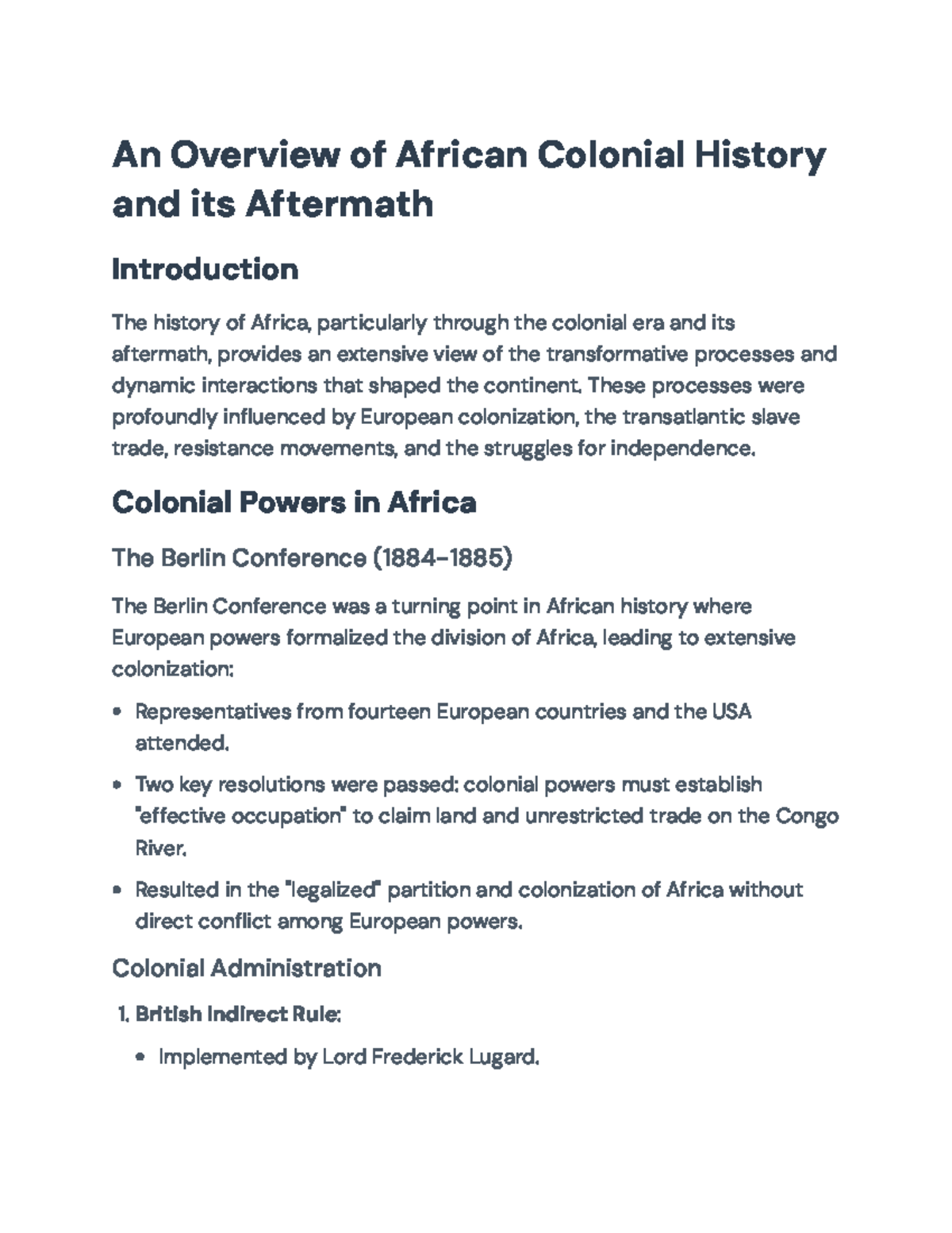 African Colonial History: An Overview of Its Impacts and Legacies - An ...