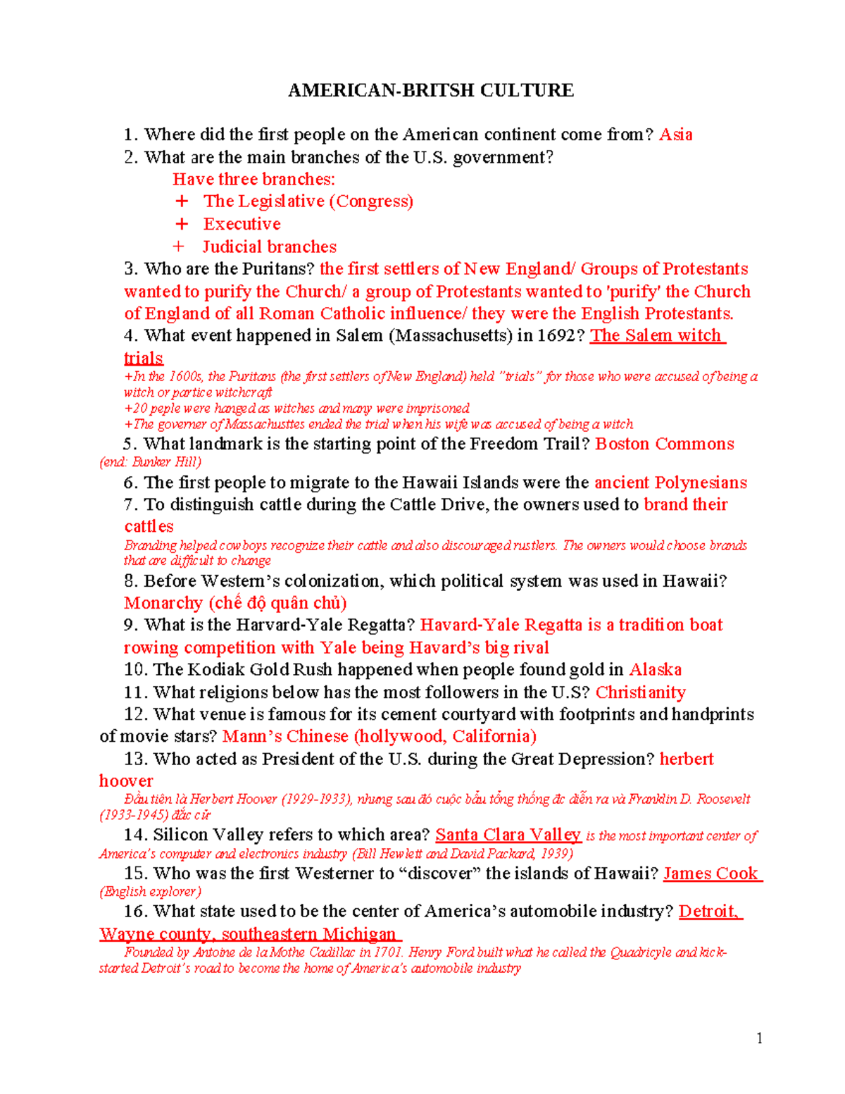 Study Guide - AMERICAN-BRITISH CULTURE Overview and Key Concepts - Studocu