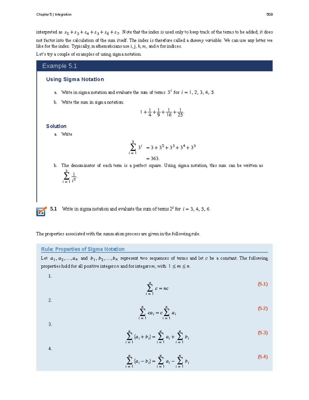 Chapter 5: Integration and Sigma Notation in Calculus 509 - Studocu
