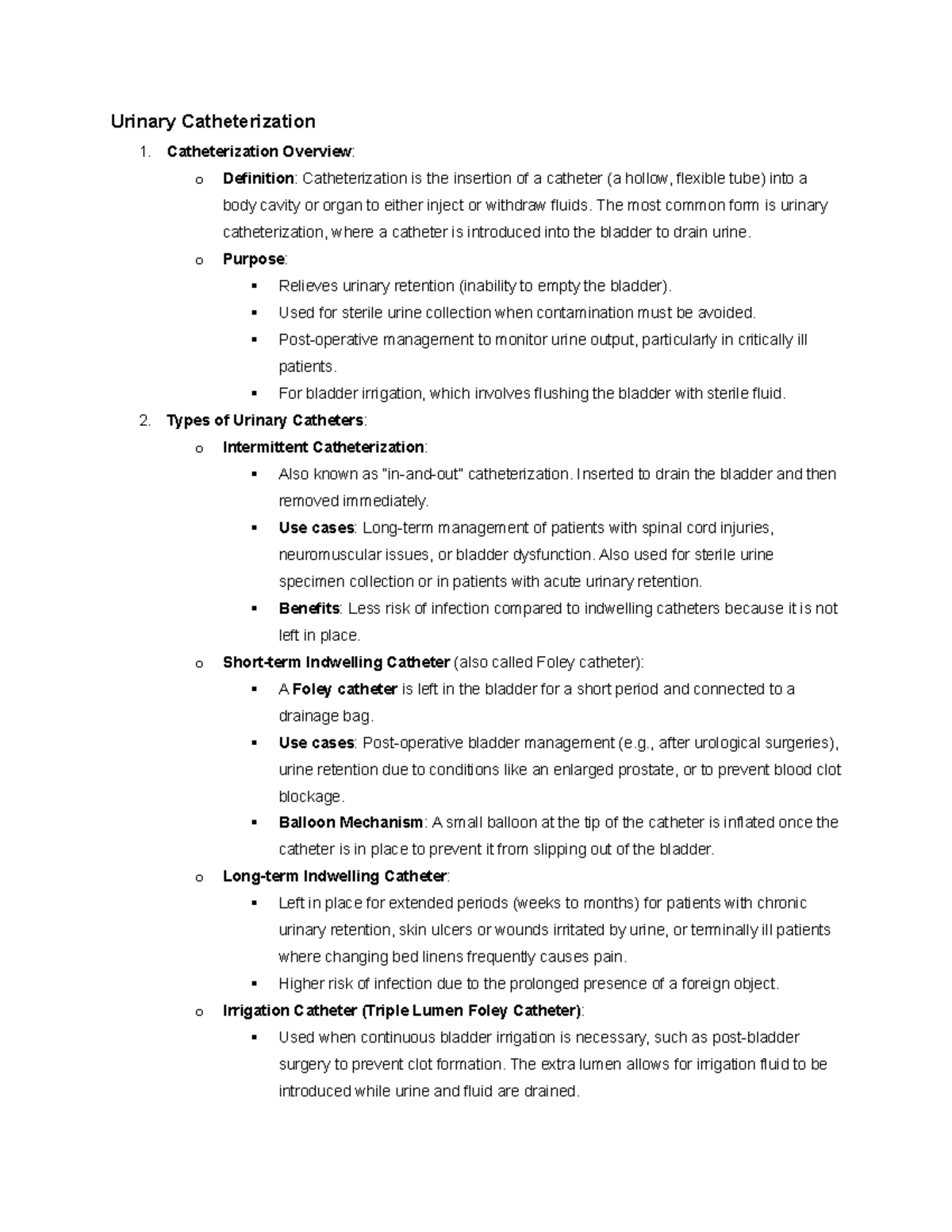 BSN305 - Test 1: Urinary Catheterization & Medication Administration ...