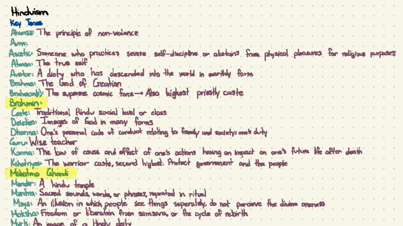 Hinduism Key Terms and Concepts: A Comprehensive Guide - Studocu