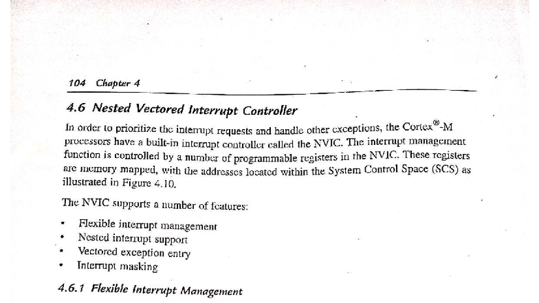 104 Cortex M0+ Chapter 4: Nested Vectored Interrupt Controller Notes ...
