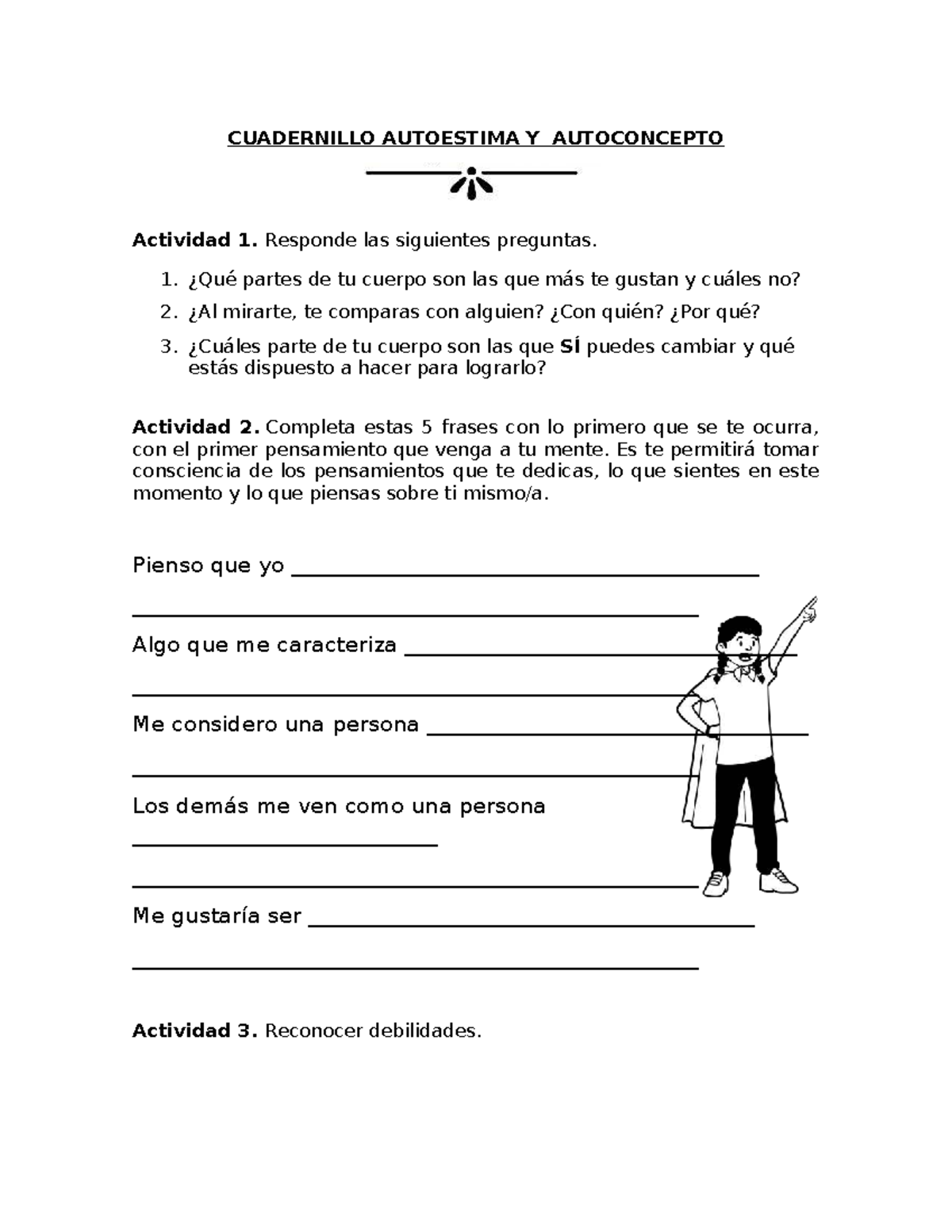 Cuadernillo autoestima autoconcepto - CUADERNILLO AUTOESTIMA Y ...