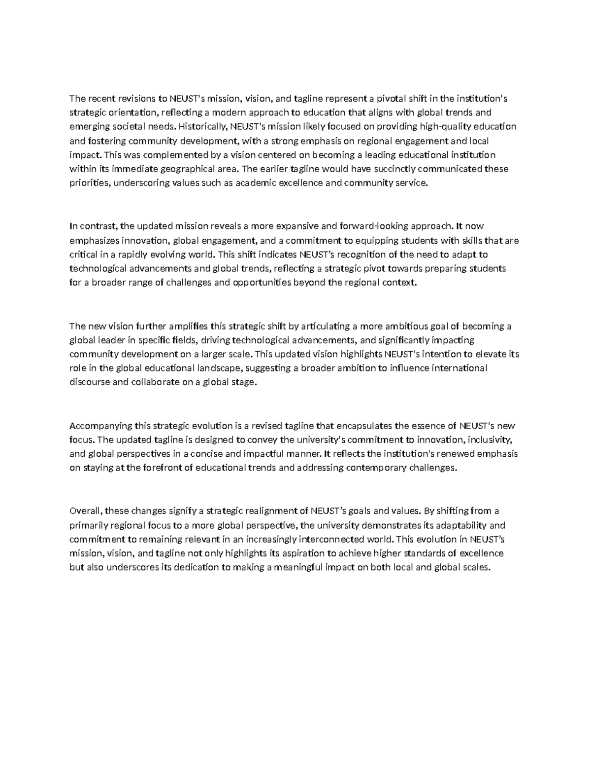 Revising NEUST's Mission, Vision, and Tagline for Global Relevance ...