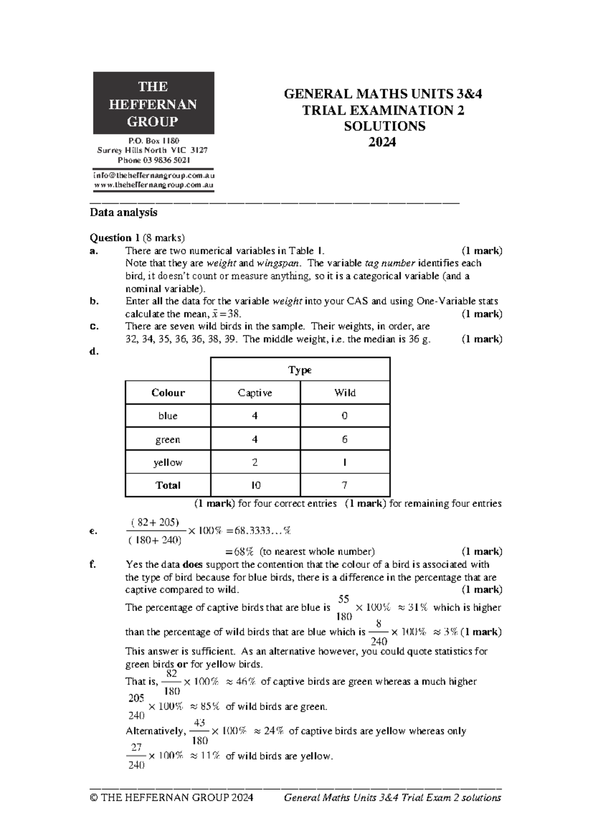 2024 General Maths Units 3 & 4 Exam 2 solutions - - Studocu