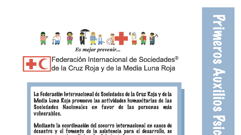 Primeros Auxilios Psicológicos: Manual de la Cruz Roja (FICR) - Studocu