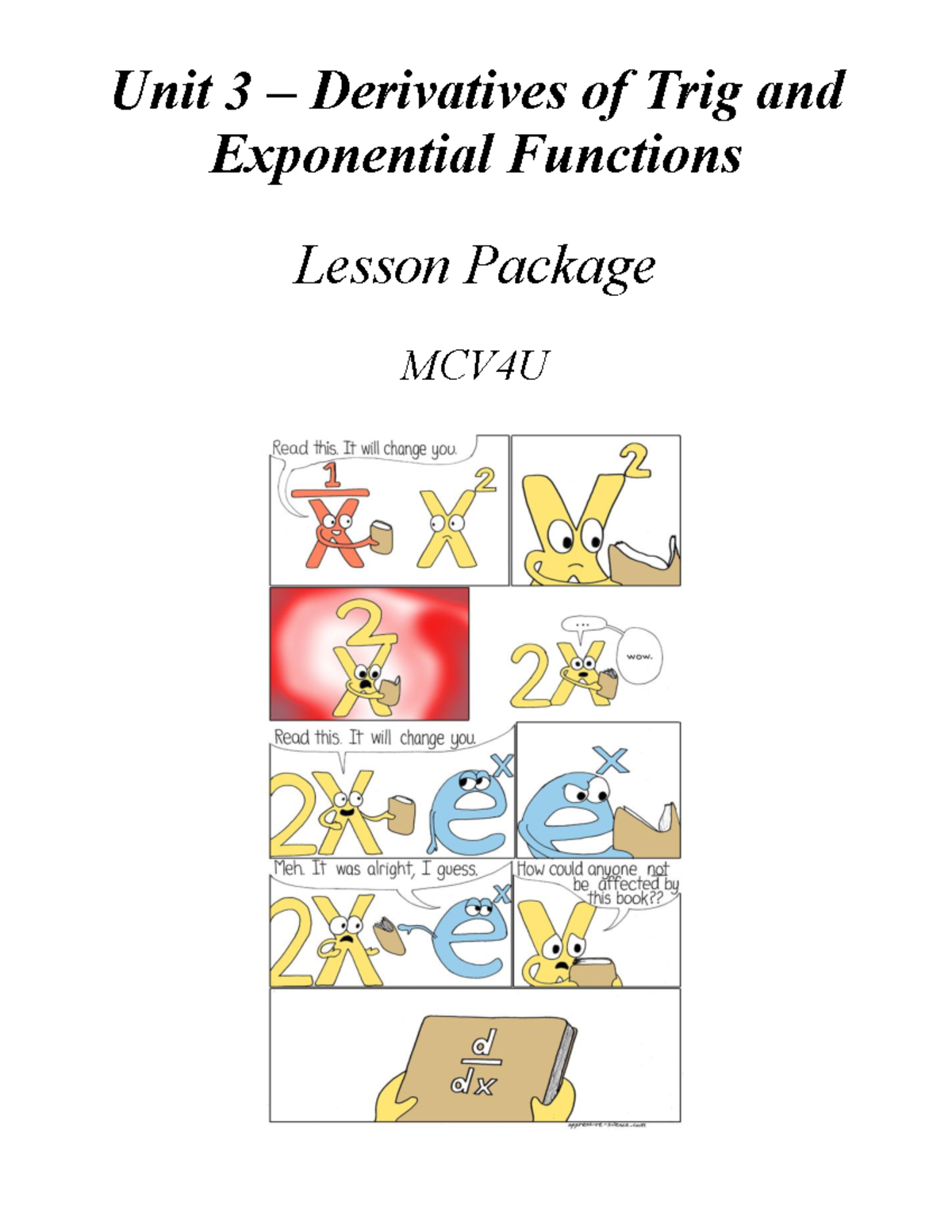 2 - notes - Unit 3 – Derivatives of Trig and Exponential Functions ...