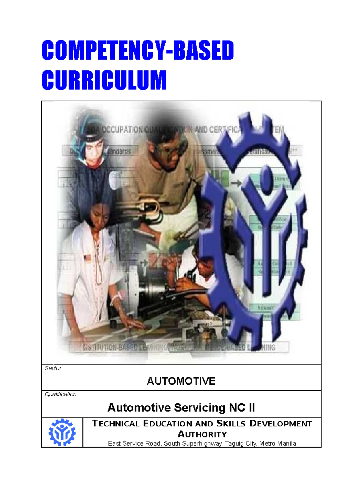 CBLM -Automotive Servicing NC II - COMPETENCY-BASED CURRICULUM Sector ...