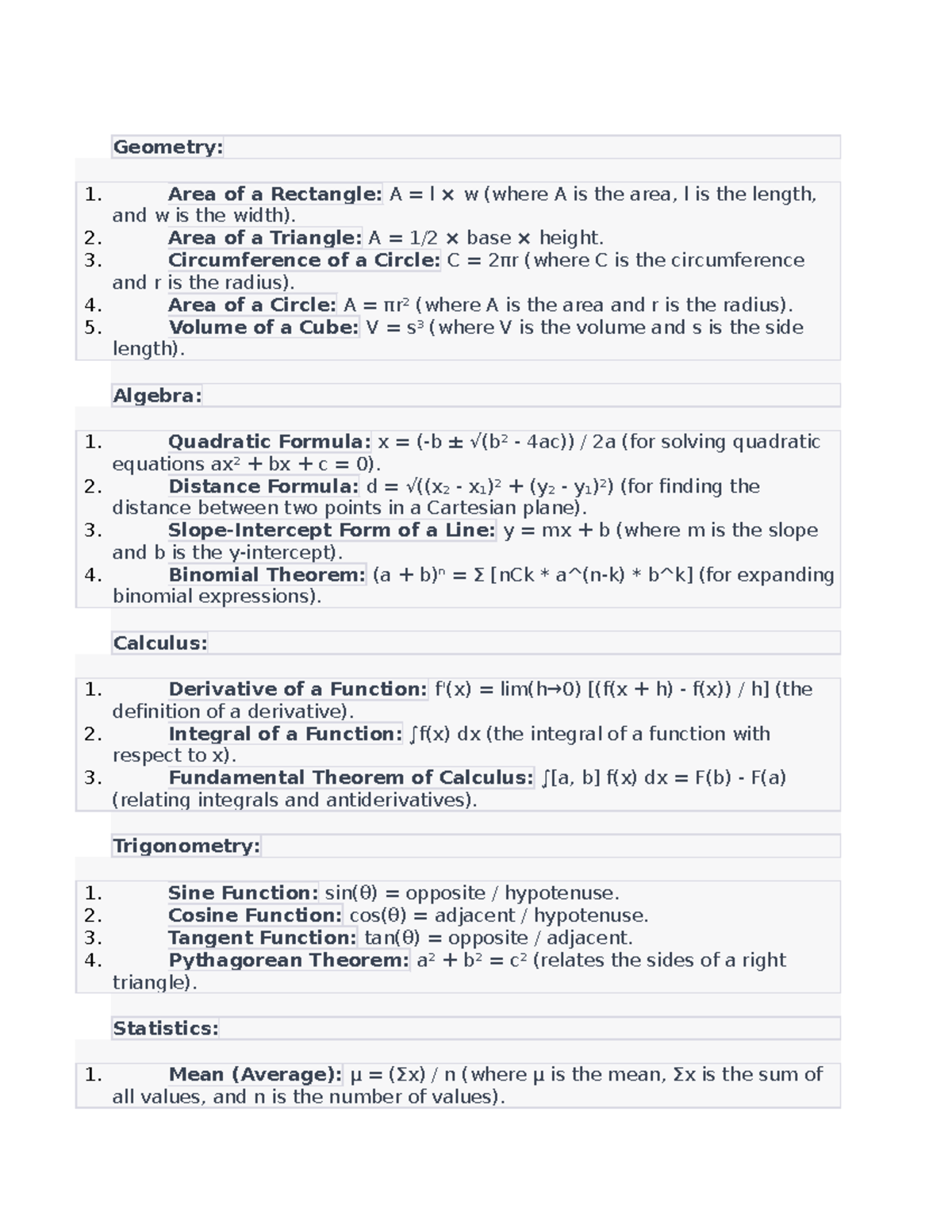 Matematis formulas - matematika ilmu yang mematikan - Geometry: Area of ...