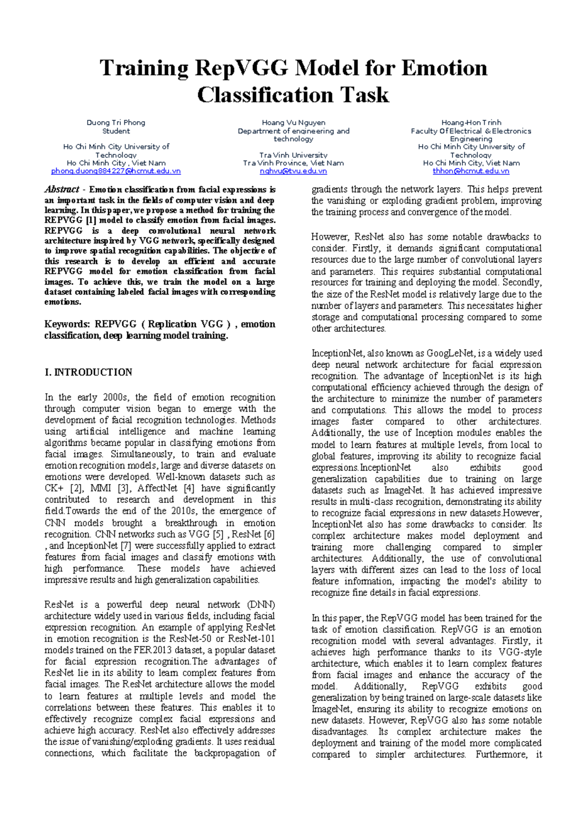 Training the REPVGG Model for Emotion Classification (Course Code: nvbn ...