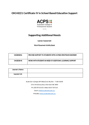 [Solved] an example of a Jottings Observation Record - Certificate IV ...