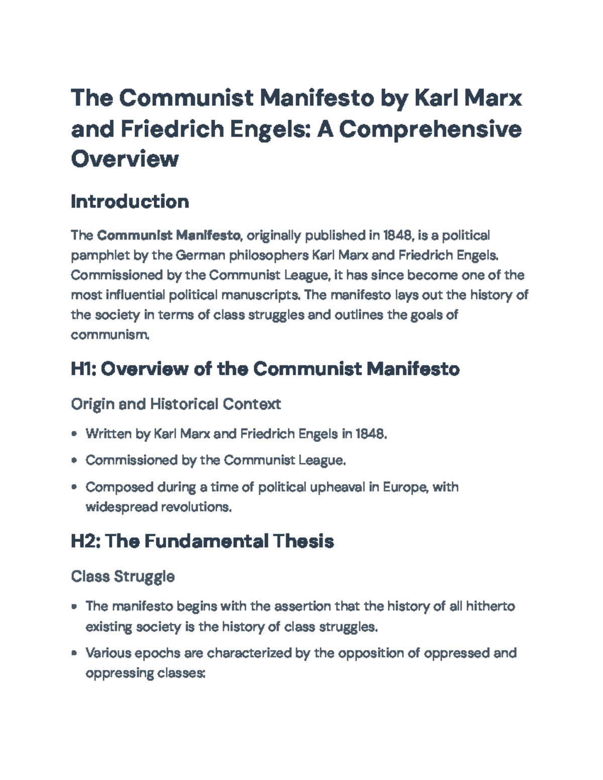 Understanding The Communist Manifesto: Key Themes and Ideas - The ...