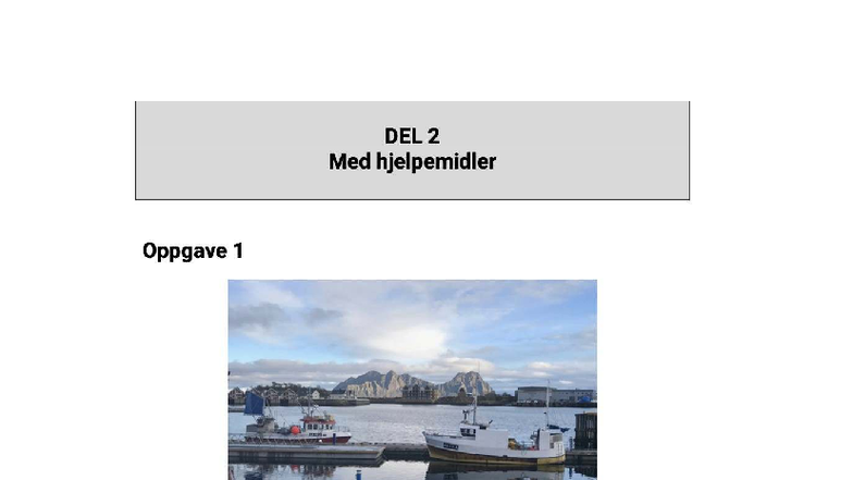 Eksamen DEL 2: Fiske, Areal og Ellipse - Høst 2023 - Studocu